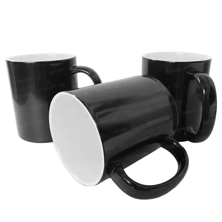 Mugs mágico negro brillante sublimación 11oz